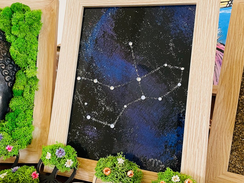 The constellation of your sign in a unique, handmade painting